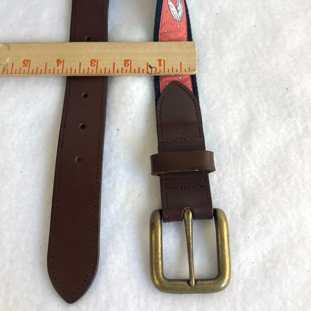 Nola Couture | Accessories | Brown Leather And Red Patterned Mens Belt ...